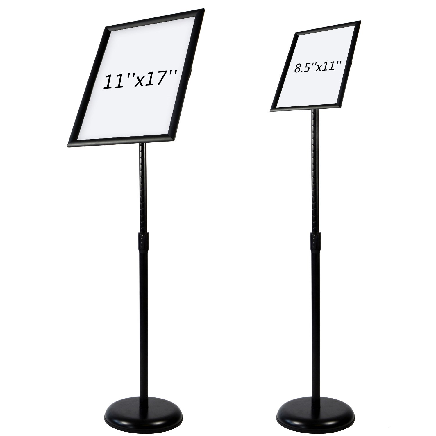 T-SIGN Adjustable Pedestal Poster Stand Aluminum Snap Open Frame for 8. ...