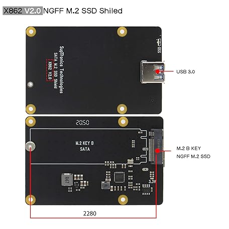 Mua Geekworm for Raspberry Pi 4, X862 V2.0 M.2 NGFF SATA SSD Storage ...