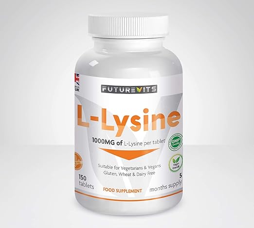 L-Lysine 1000mg 150 Tablets 5 Month Supply Vegetarian and Vegan ...