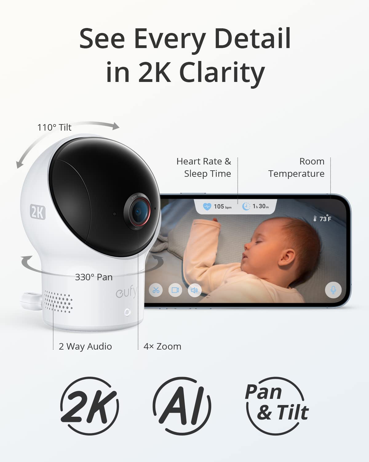 Mua eufy Baby S340 Smart Sock, Track Sleep Patterns and Heart Rate, 2K ...