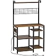 Amazon.com - SKOGWALK Large Bakers Rack with Power Outlet and Storage ...