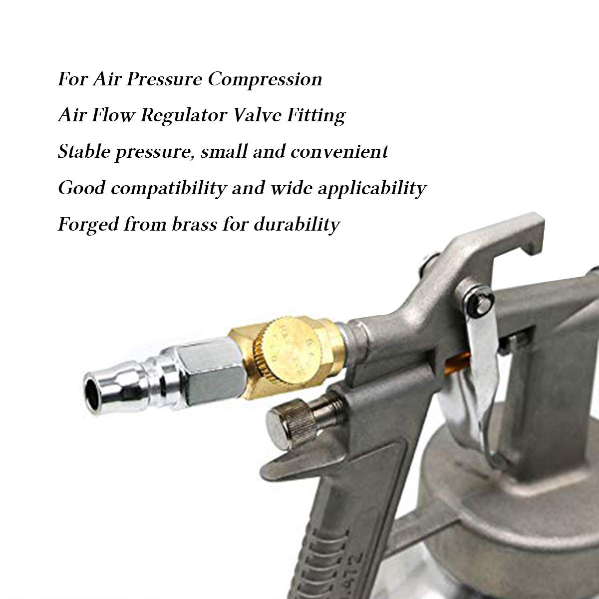 Mua Quickun Pneumatic Brass In-Line Air Flow Regulator Valve, 1/4" NPT ...