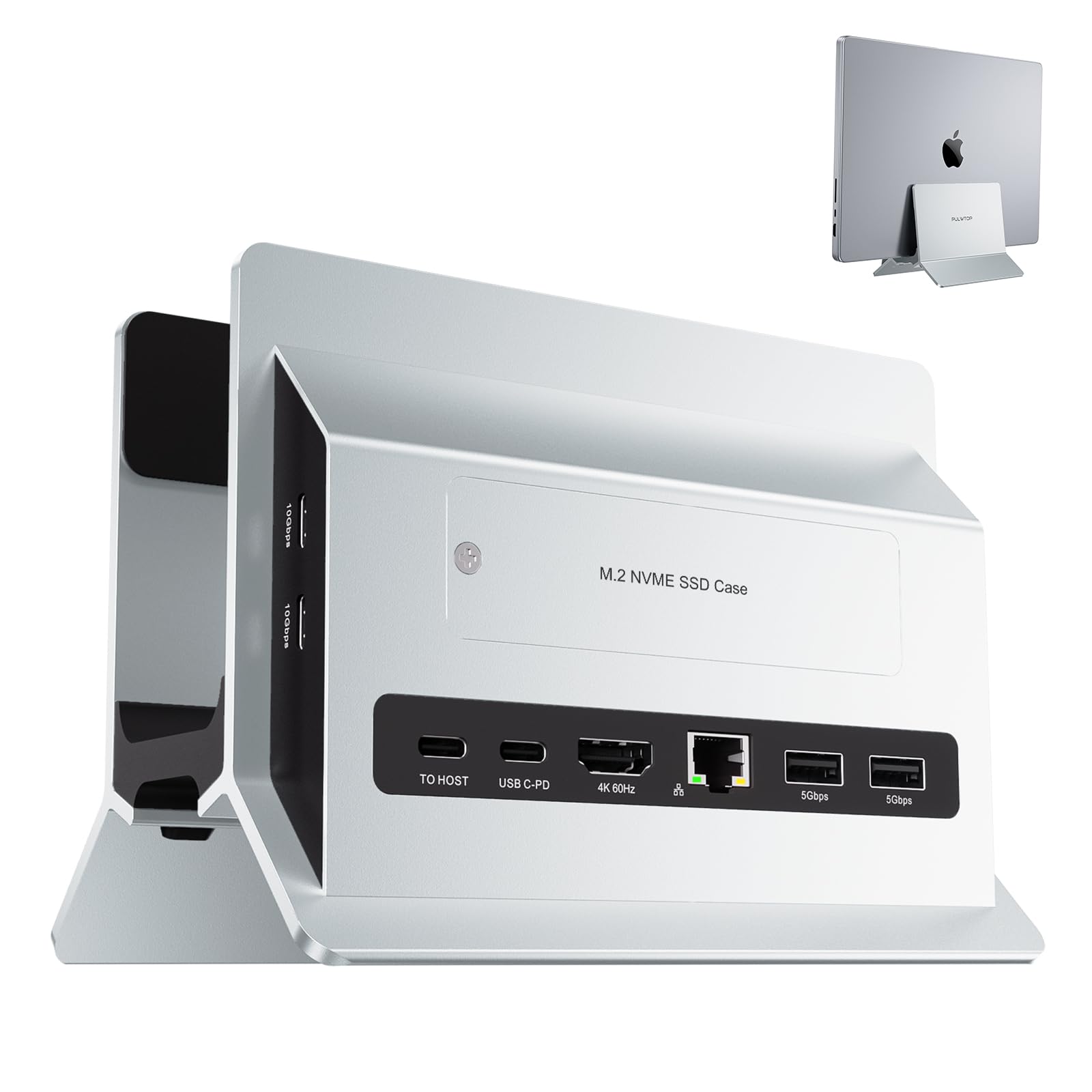 Vertical MacBook Docking Station, PULWTOP Docking Station for Mac Mini ...