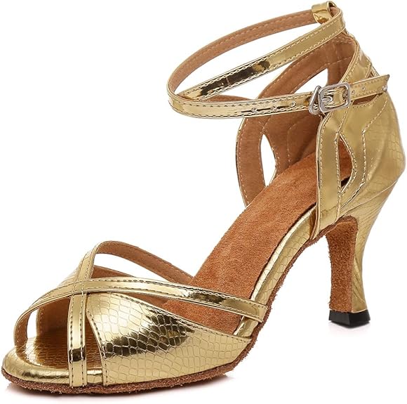 YKXLM Chaussures de Danse Latine pour Femmes Cuir de Haute Qualité ...