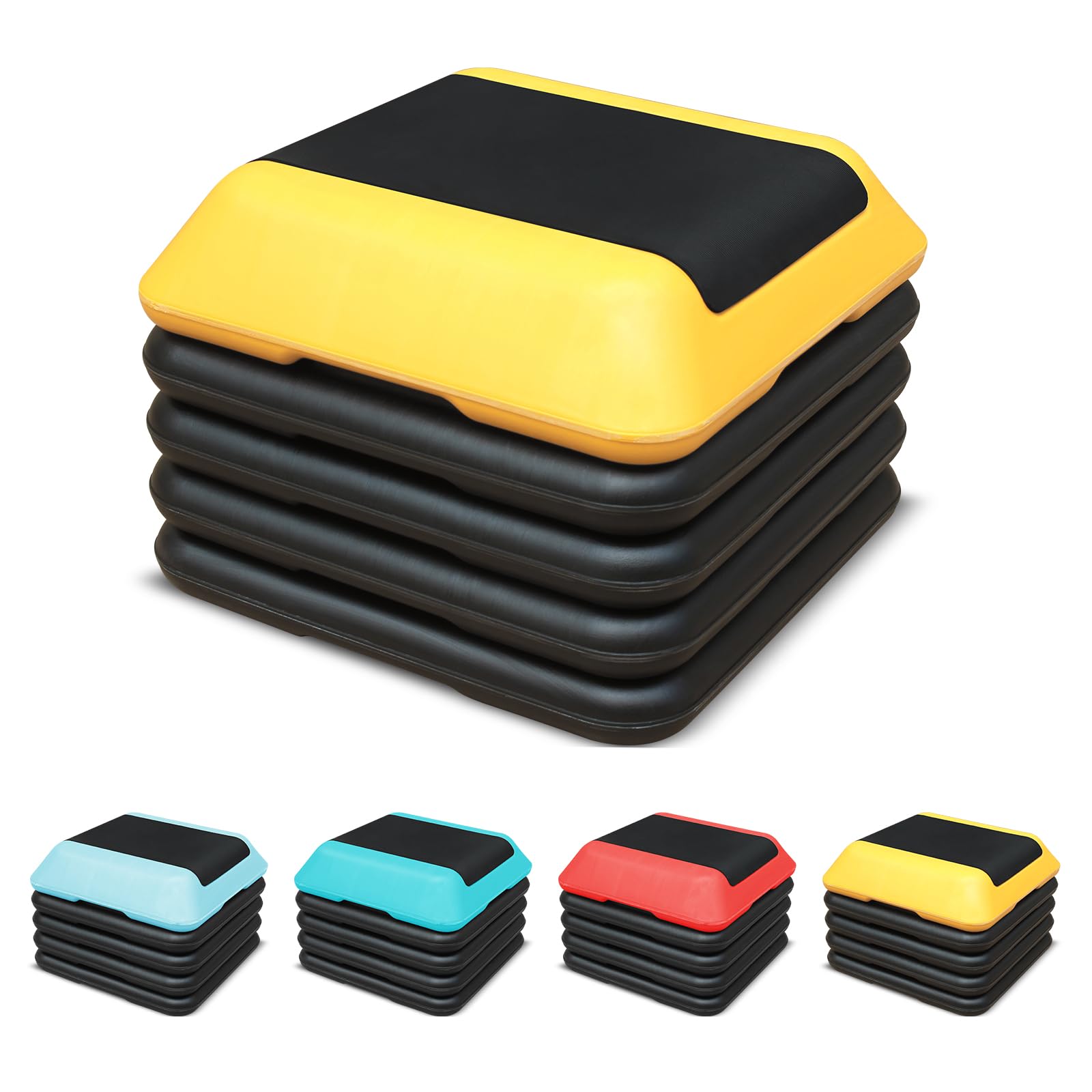 MIIUDGIG 16"x16" Exercise Aerobic Step Platform with 4 Risers ...