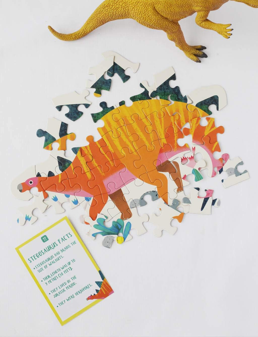 54-piece Orange Stegosaurus Shaped Dinosaur Puzzle & Poster ...