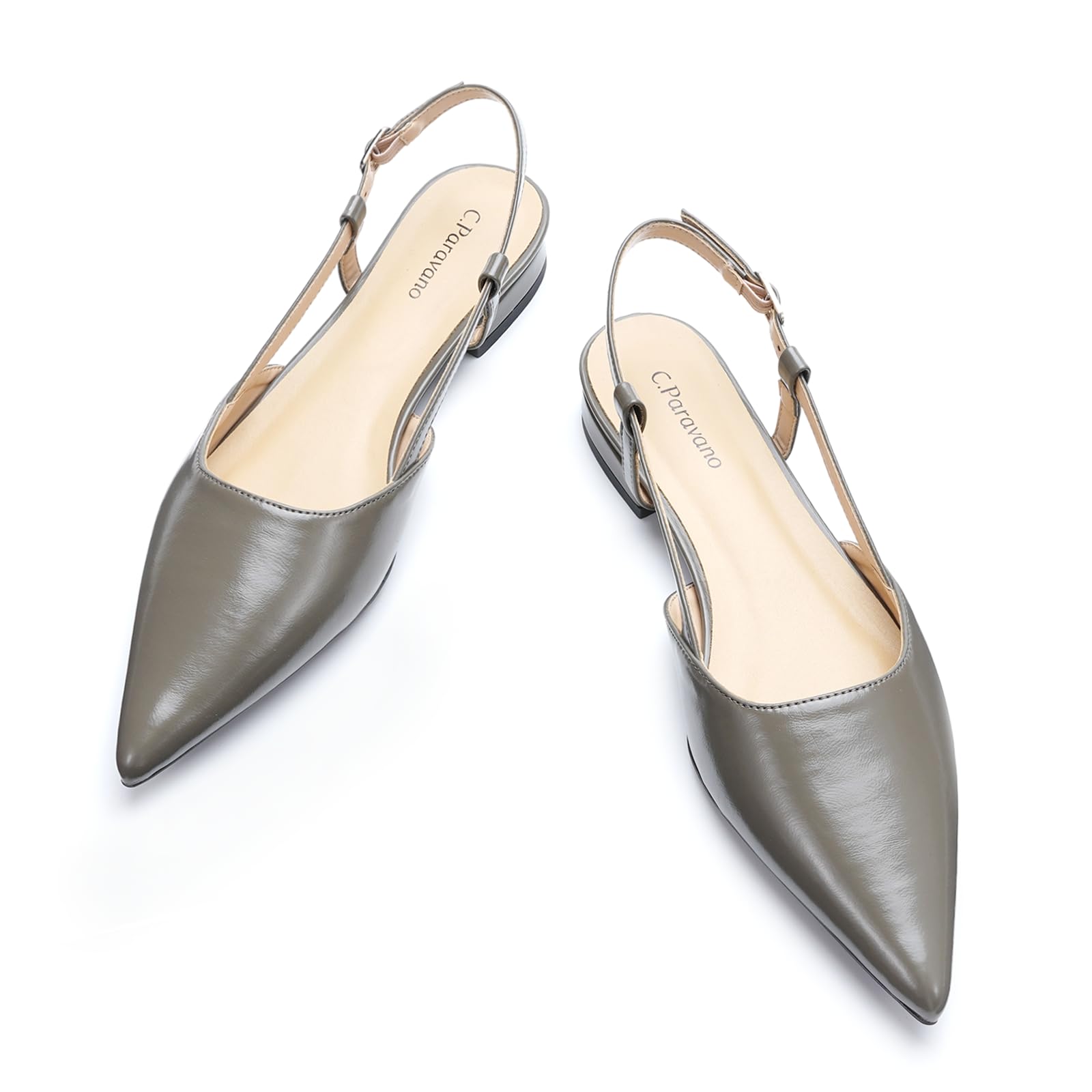 C.Paravano Slingback Flats for Women | Pointed Toe Flats Sandals ...