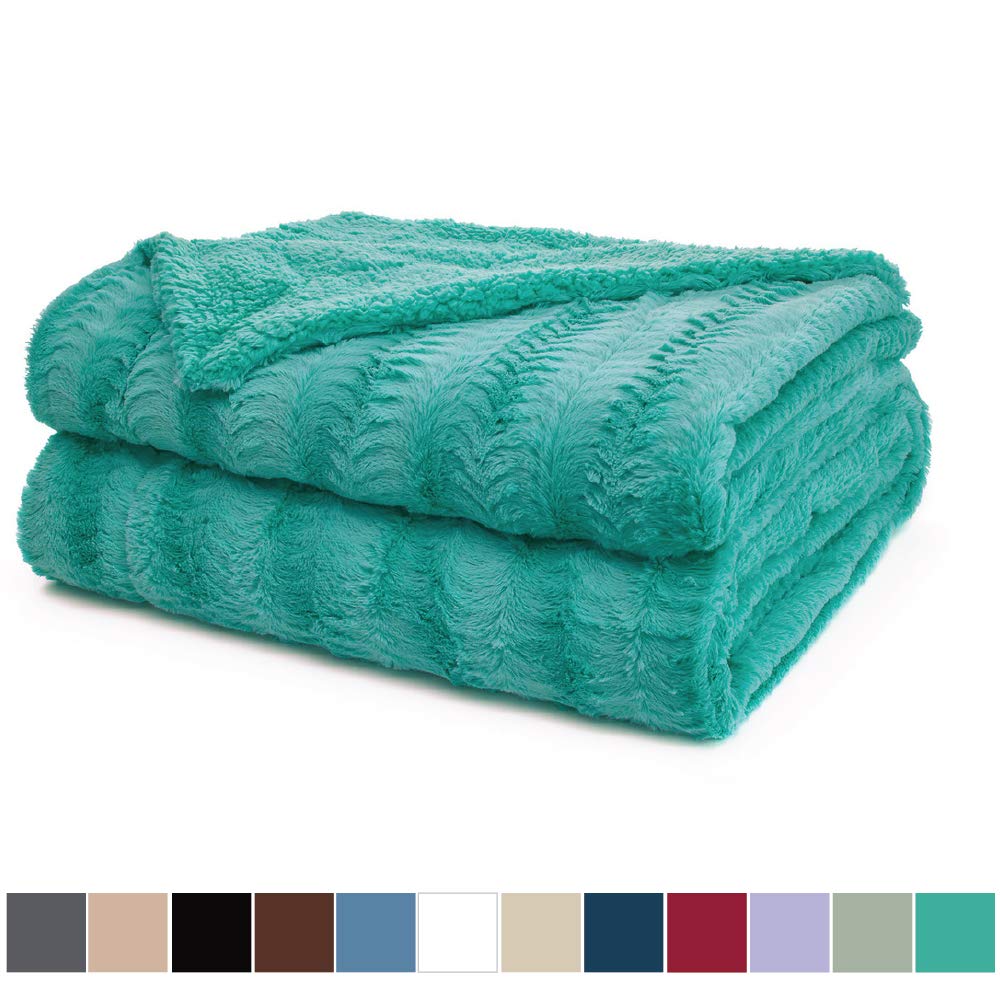 The Connecticut Home Company Luxury Faux Fur Bed Throw Blanket, King ...