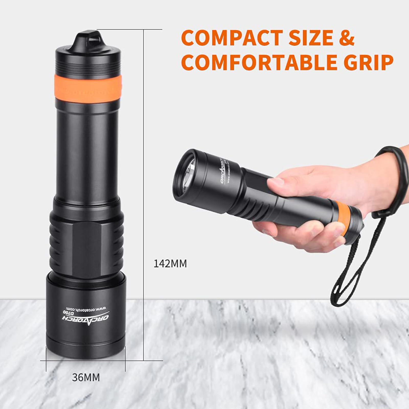 Mua D700 1700 Lumens Dive Light Torch Mechanical Head Twist ON/Off ...