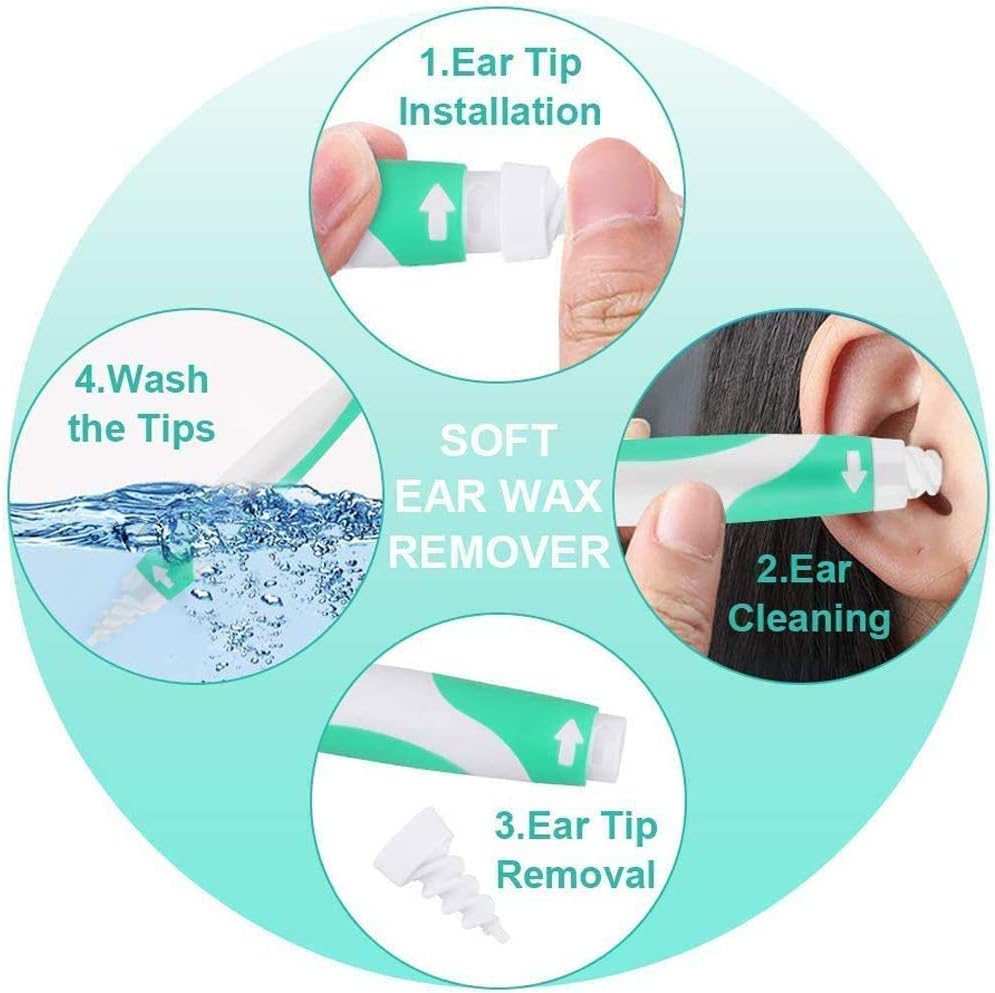 Q Grips Ear Wax Cleaners Ear Wax Remover, Ear Cleaner Spiral Q Grips ...