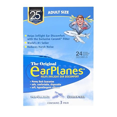 Buy Ear Plugs - Airplane Travel Ear Protection And Pain Reliever (3 ...