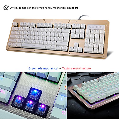 MOOBOM Real Alloy Mechanical Gaming Keyboard,Anti-ghosting USB Wired ...