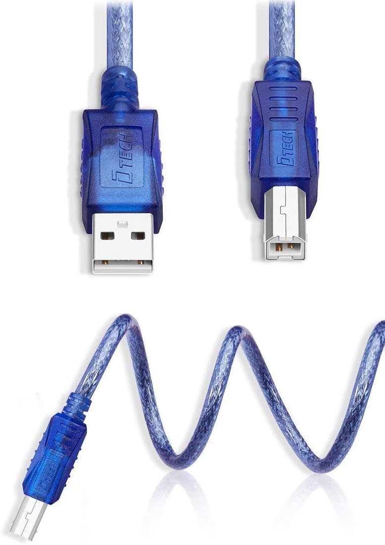 DTECH Shielded USB 2.0 Printer Cable 6ft a Male to b Male Data Transfer ...