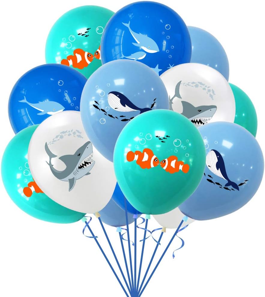 36Pcs Boys Baby Birthday Decoration,Nemo Bule Sea Birthday Decoration ...
