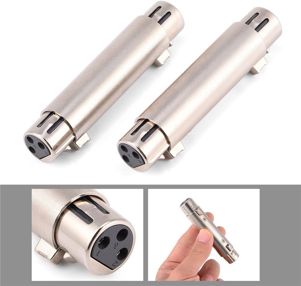 2PCS 3-Pin XLR Adapter Connector Audio Microphone Mic Line Adapter ...