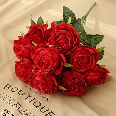 Rose Rouge Artificielle | Acheter Roses Rouges Artificielles En Bouquet