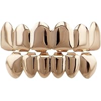 Amazon.com: 24K Gold Plated Hip Hop Teeth Grillz Punk Custom Fit Teeth ...