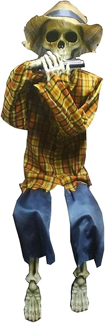 Amazon.com: Harmonica Playing Animated Skeleton Halloween Table ...