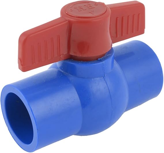 32mm to 32mm Slip Full Port Red Handle Lever U-PVC Ball Valve Blue ...