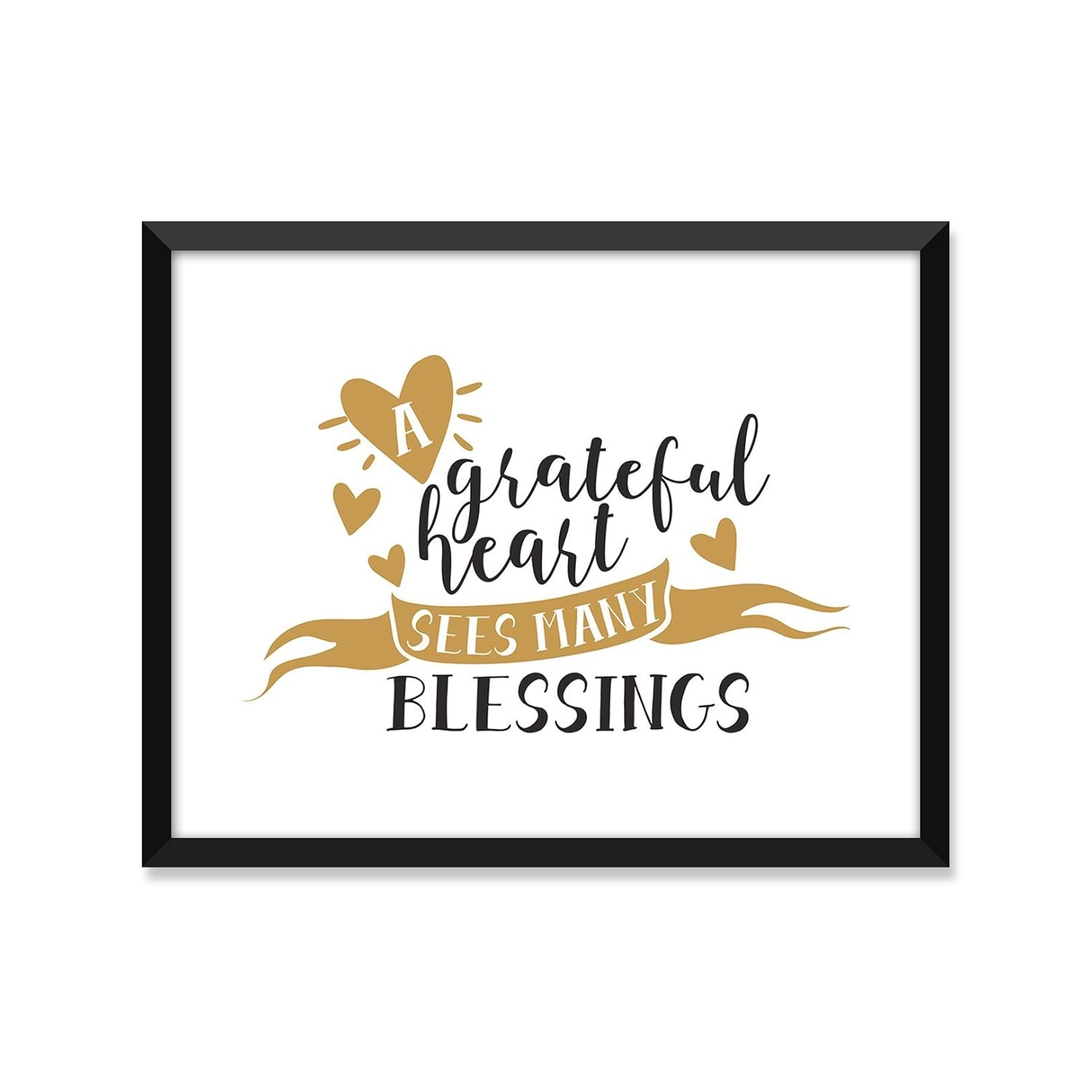 Amazon.com: A grateful heart sees many blessings - Unframed art print ...