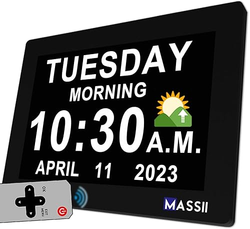 【2024 New】 Digital Clock with Date and Week for Seniors, 19 Alarms ...