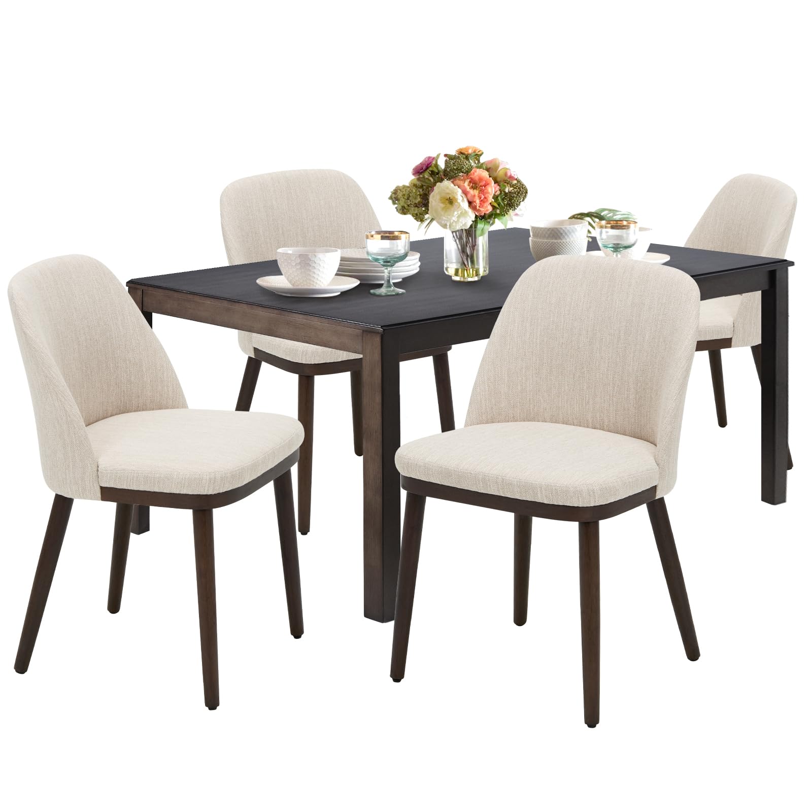 COLAMY 60 Inch Rectangular Kitchen Dining Table for 4, Modern Farmhouse ...