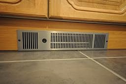 Hydronic Kitchen Plinth Heater with White & Brushed Steel Effect facias ...
