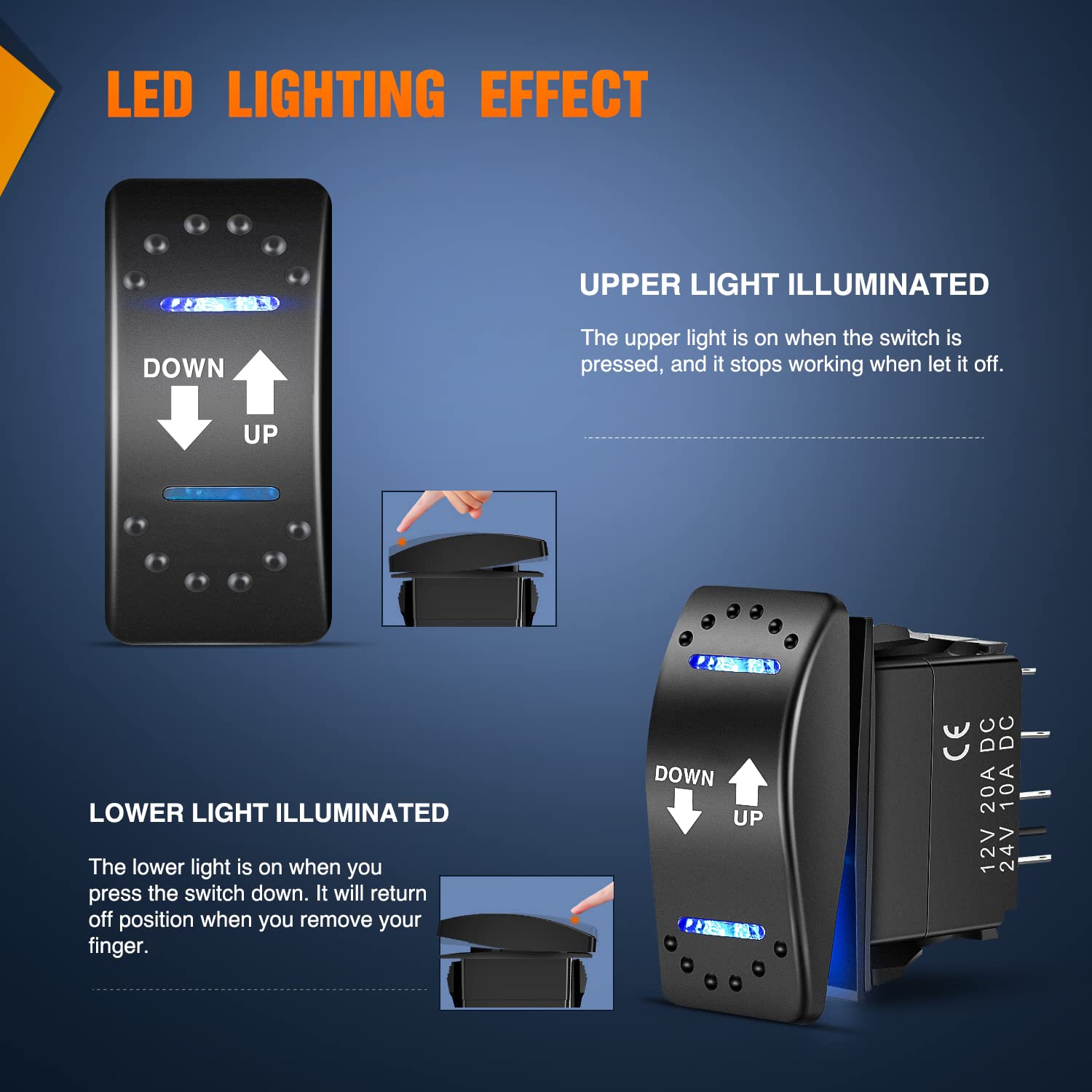 Mua Nilight Down Up Polarity Reverse Switch DPDT 20A 7PIN Momentary ...