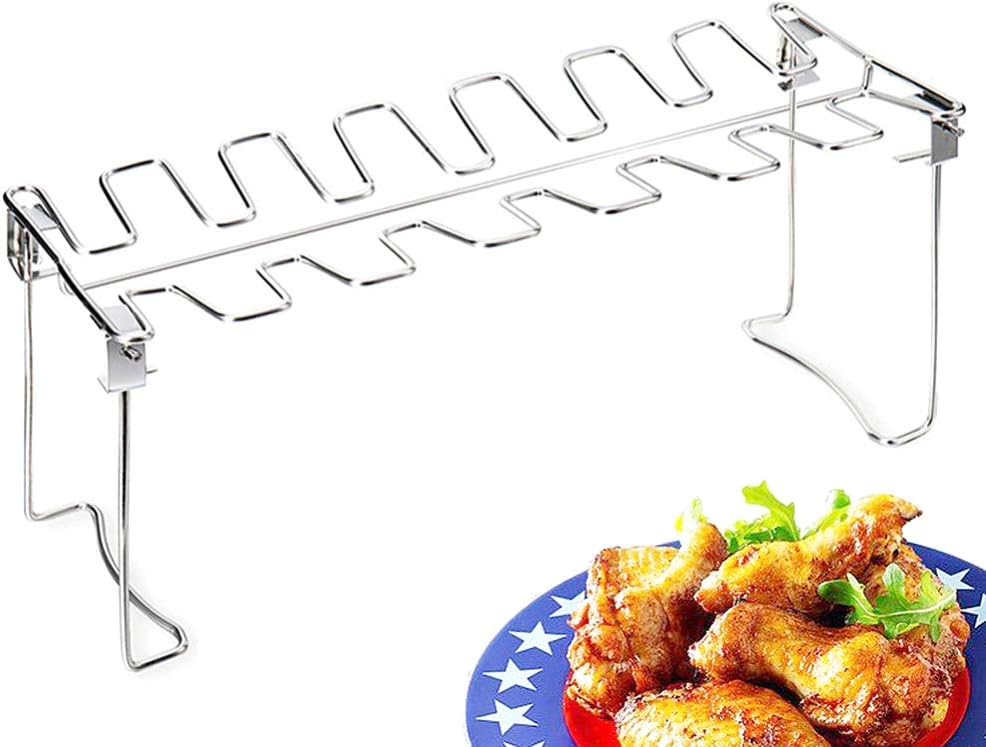 TOPBATHY 12 Slot Chicken Leg Grill Rack Chicken Leg Wing Rack Stainless ...