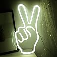 Amazon.com: DUDIU Peace Hand Neon Sign Victory Gesture Neon Signs for ...