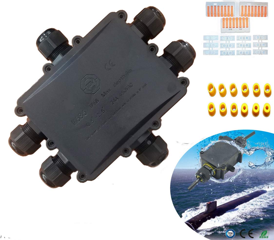 Sucre Auxiliary ® 24A 450V 6 Way IP68 Waterproof Electrical Cable Wire ...