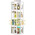 Amazon.com: Aheaplus Rotating Bookshelf, Corner Bookshelf, 360 Display ...