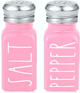 Amazon.com: Pink Salt and Pepper Shakers Set by Brighter Barns - Pink ...