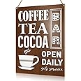 Amazon.com: UDNADKEX Coffee & Tea Bar Hanging Sign, Home Kitchen Cafe ...