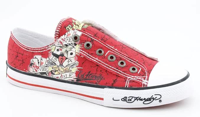 Amazon.com | ED HARDY Men's Lowrise, Red, 12 M US | Fashion Sneakers