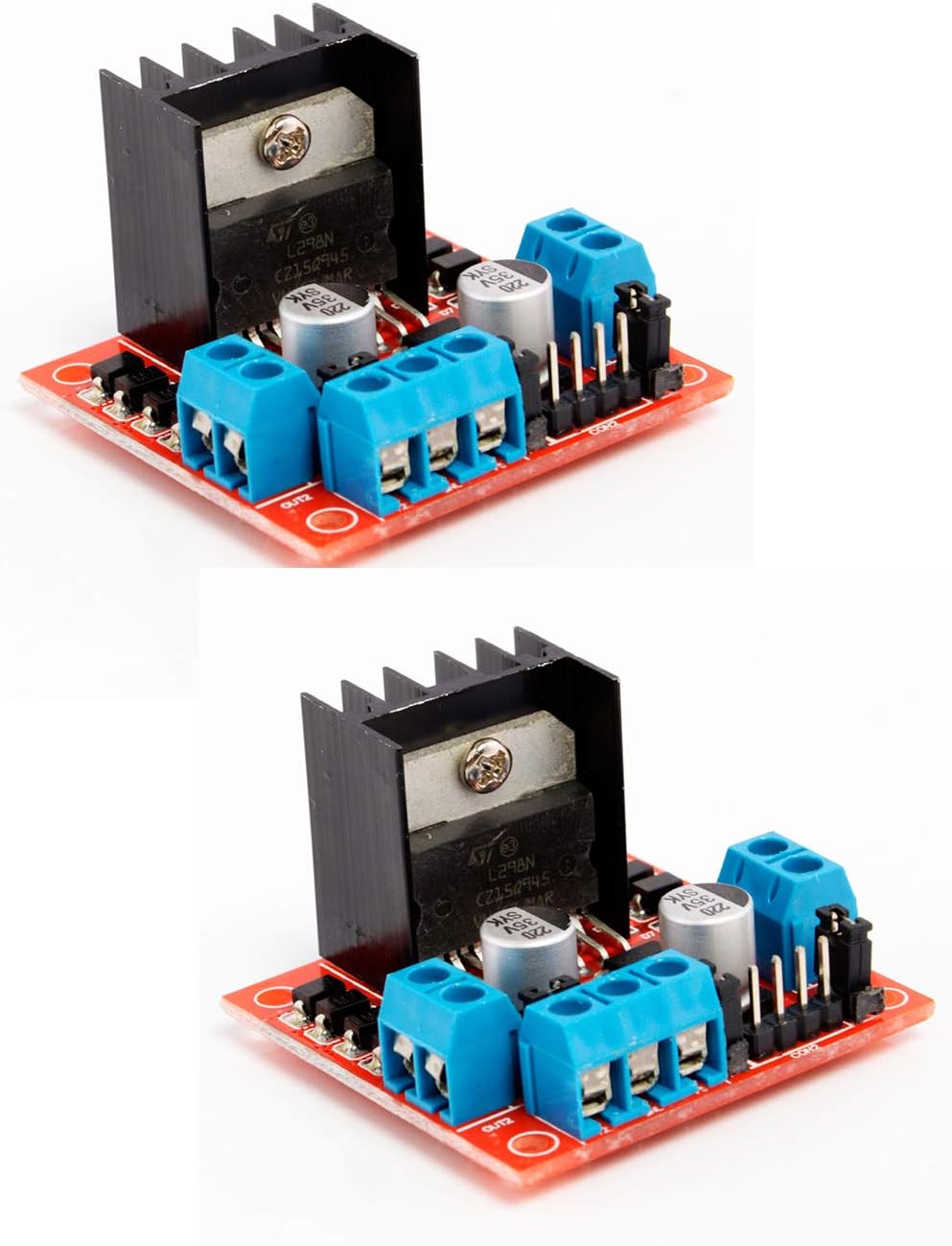 Neuftech 2 Pcs L298N Motor Driver Module Dual Channel H Bridge DC ...
