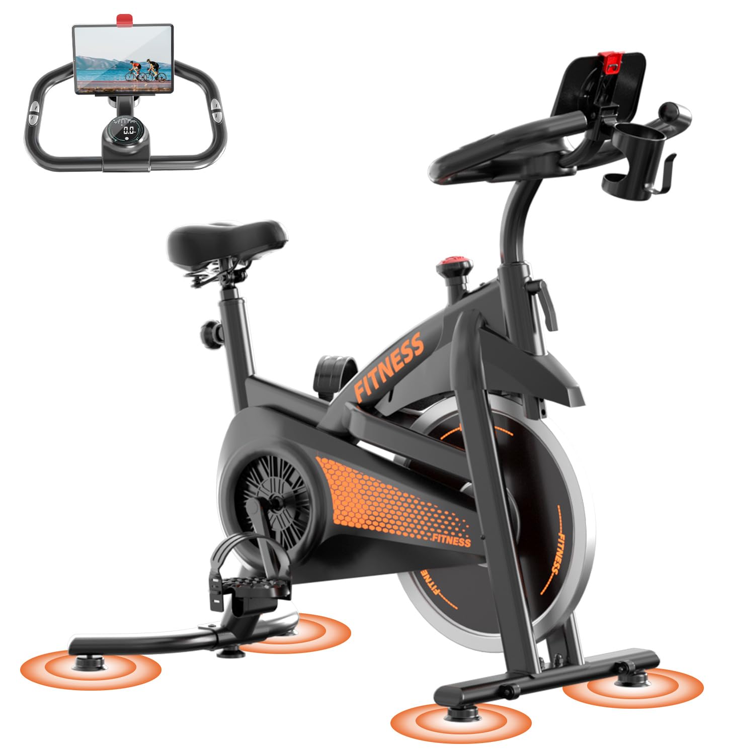 CURSOR FITNESS Exercise Bike, Quiet Belt Drive Stationary Bike for Home ...