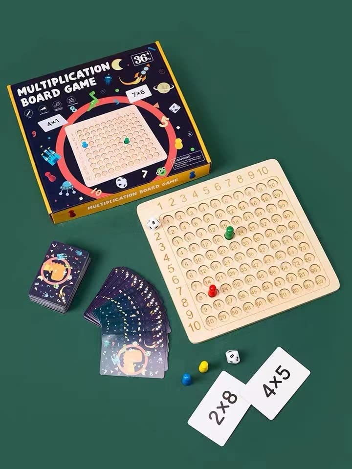 TMEEIHNSS Wooden Math Multiplication Board Montessori Children Counting ...