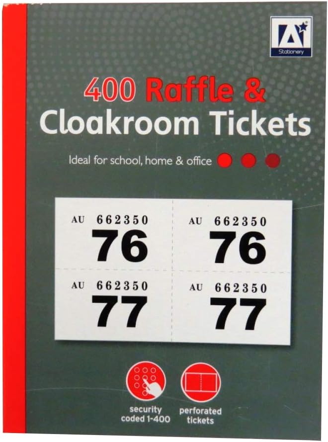 Anker International Stationary”1-400″ Cloakroom Ticket – BigaMart