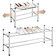Amazon.com: STORAGE MANIAC Expandable Shoe Rack, 8 Pairs Stackable ...