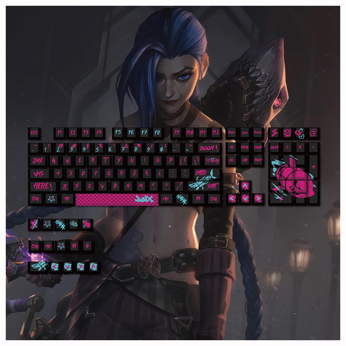 Mua Arcane 2 Jinx Key Cap League of Legends Runaway Loli Doodle ...