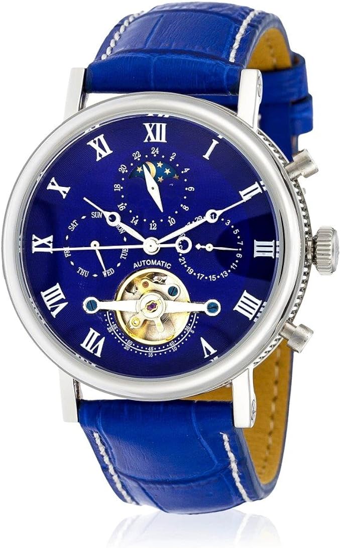 Montre Louis Cottier Homme Automatique - 42 mm - Cadran Bleu - Bracelet ...