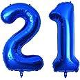 Amazon.com: 40 Inch Navy Blue 21 Number Balloons Dark Blue Giant 12 ...