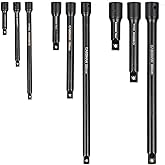 WORKPRO 9 PCS Impact Driver Extension Bar Set, 1/4", 3/8" and 1/2" Drive Socket Extension ...