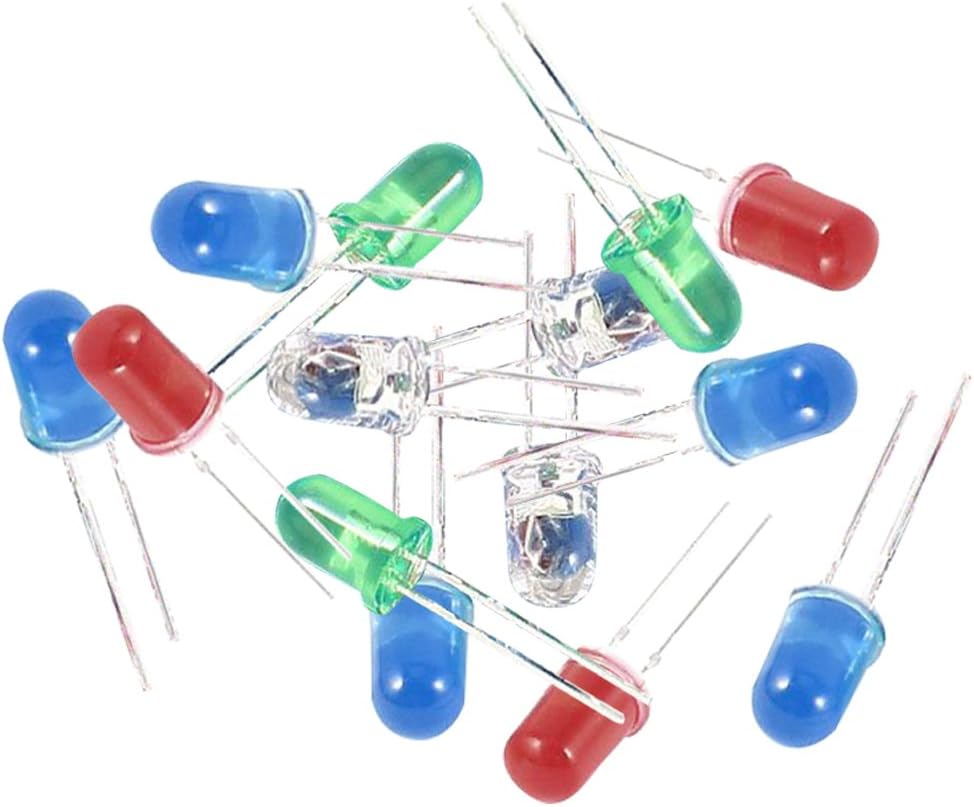 LED-Dioden - TOOGOO(R)100 Stueck 5mm rot gruen weiss blau LED ...