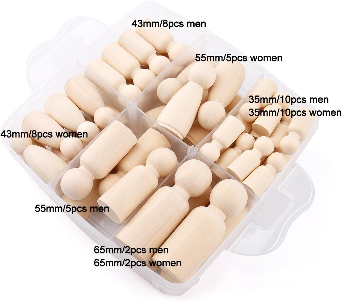 Baby Tete Peg Doll Bodies Family Set of 50pcs (35mm-65mm) Cake Topper ...