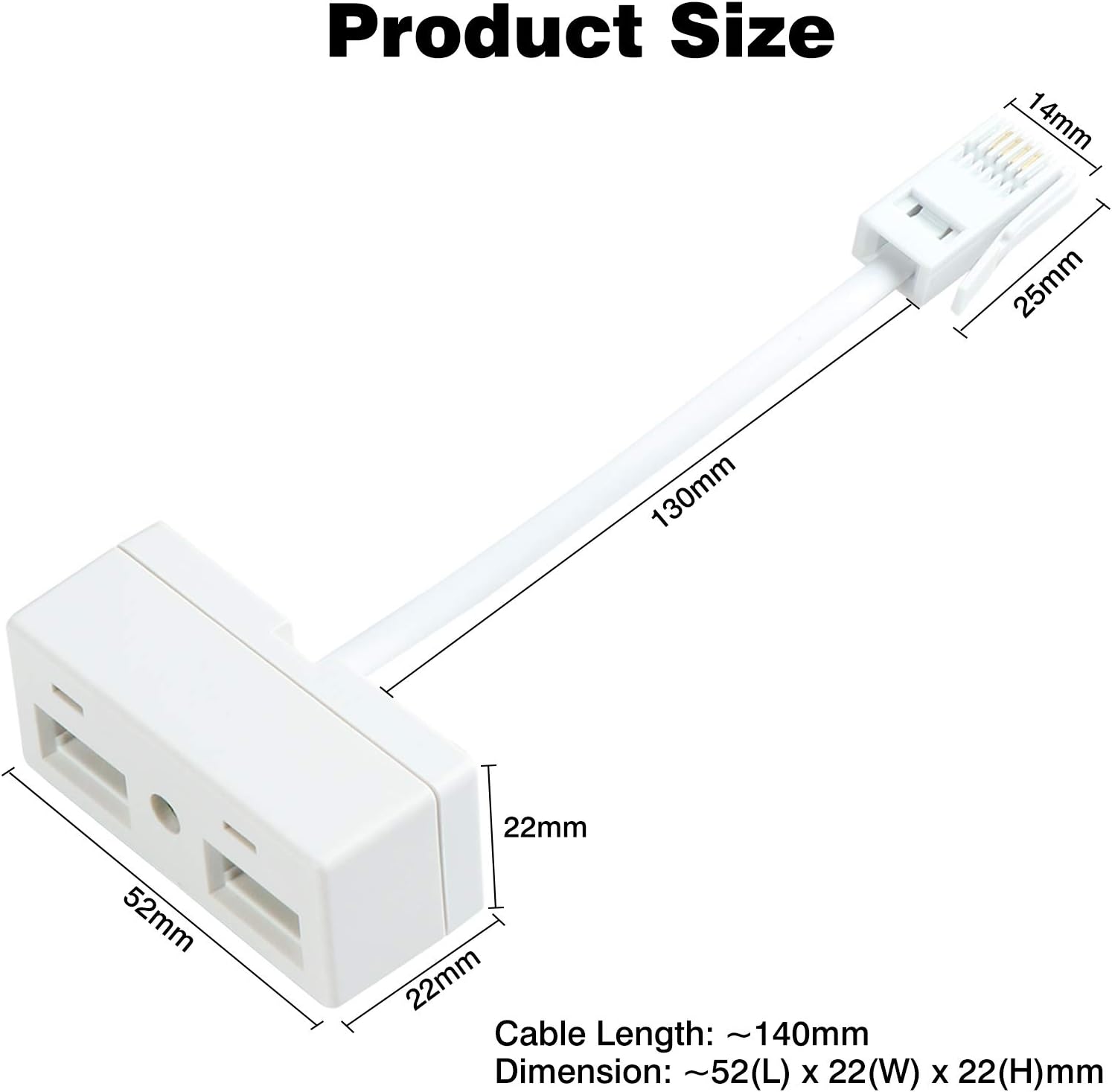 HSEAMALL 5PCS One UK BT Plug to Two UK BT Telephone Splitter Socket ...