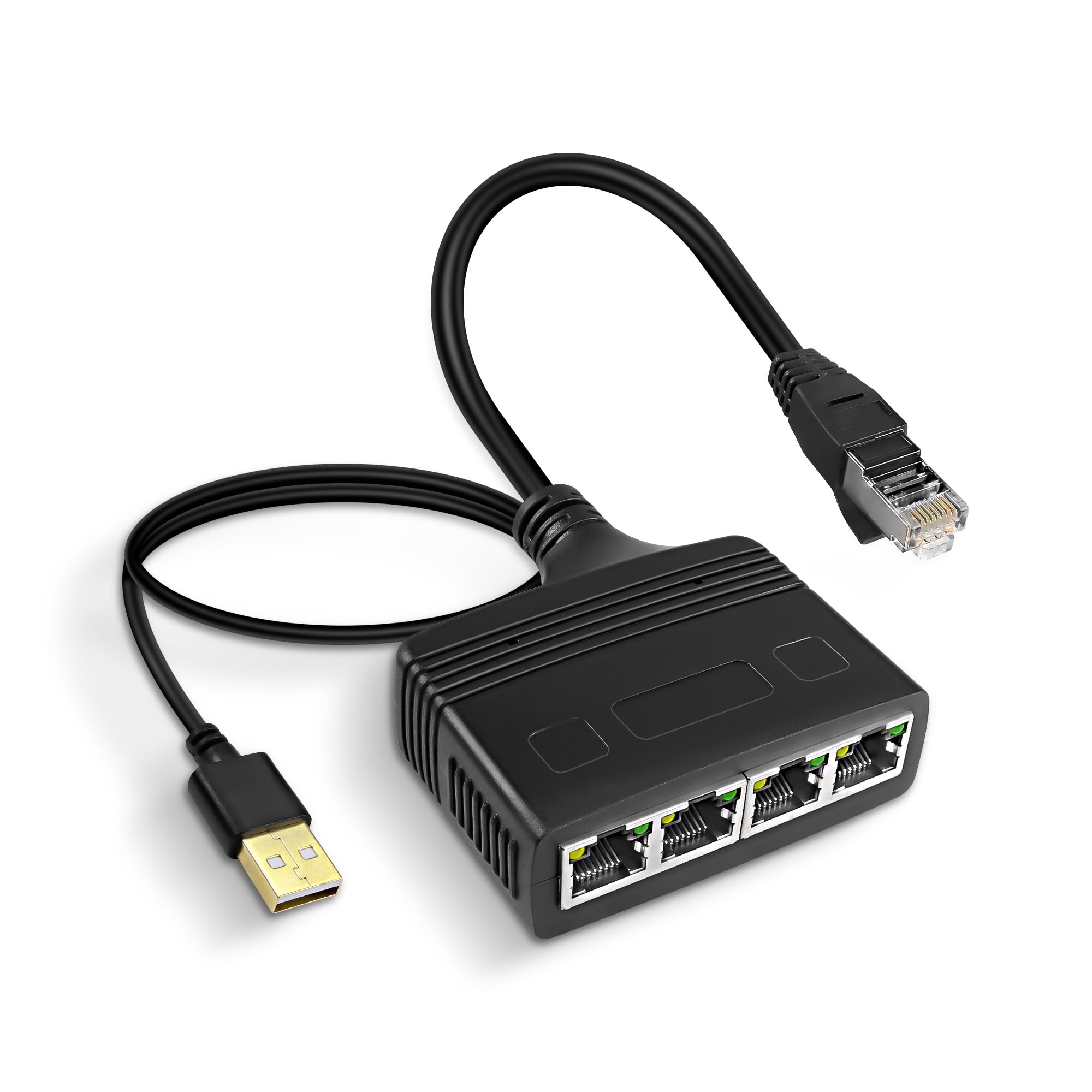 XMSJSIY Gigabit Ethernet Splitter RJ45 1 Male to 4 Female Network ...