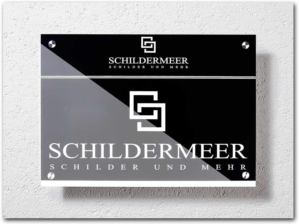 DIN A3 Dibond Schild Aluminiumverbundplatte 3mm, Schwarz glänzend, inkl ...
