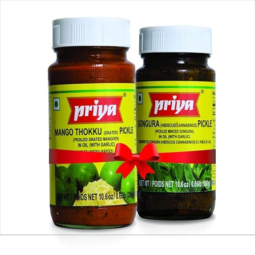 Priya Pickle Combo Pack - Mango Thokku & Gongura (2 x 300 gm) in ...